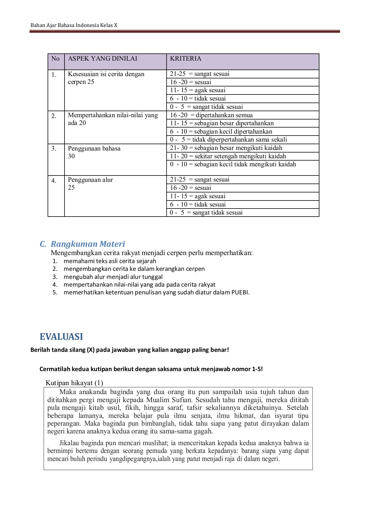 Bahan Ajar Bahasa Indonesia Kelas X - anik irmawanti - Halaman 53 | PDF Online | PubHTML5