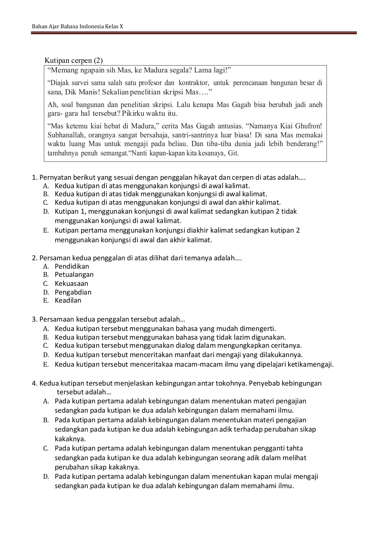 Bahan Ajar Bahasa Indonesia Kelas X - anik irmawanti - Halaman 54 | PDF Online | PubHTML5