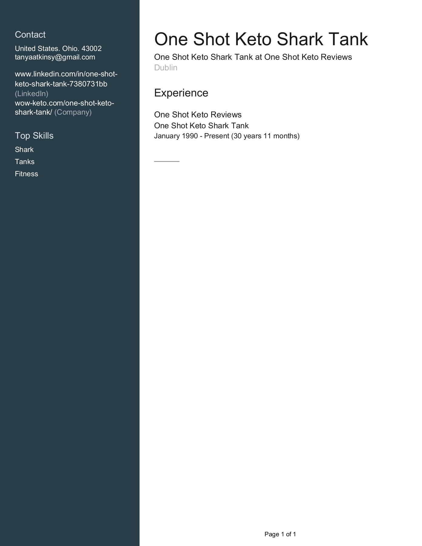 One Shot Keto Shark Tank - One Shot Keto Shark Tank - Page 1 - 1 | Flip ...