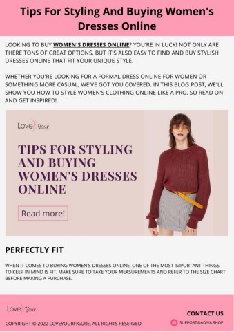 Tips For Styling And Buying Women's Dresses Online