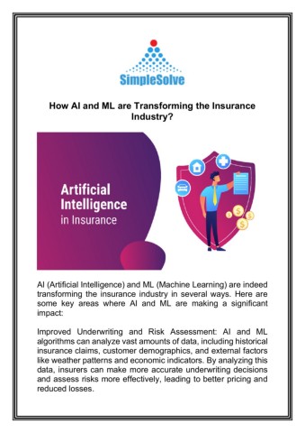 How AI and ML are Transforming the Insurance Industry?