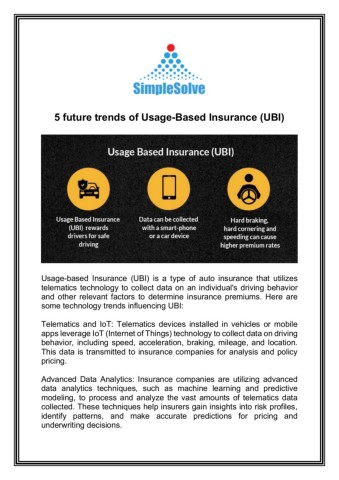5 future trends of Usage-Based Insurance (UBI)