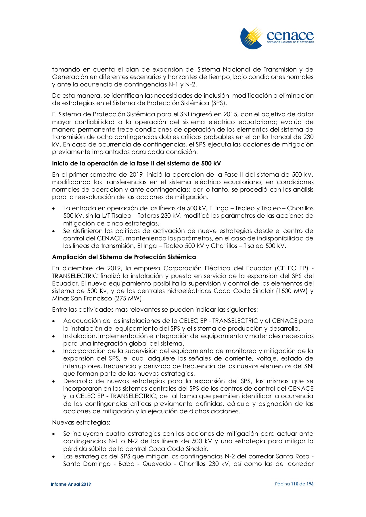 Informe Anual 2019 - CENACE - biankdnis - Página 112 | Flip PDF en línea | PubHTML5