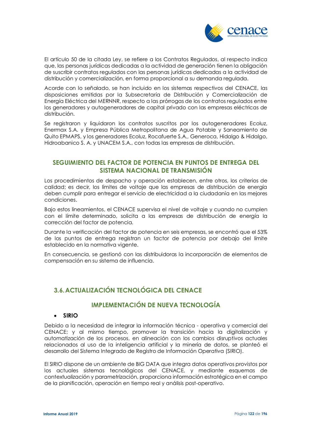 Informe Anual 2019 - CENACE - biankdnis - Página 124 | Flip PDF en línea | PubHTML5