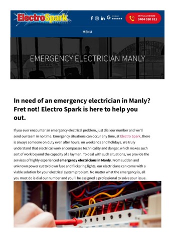 Emergency Electrician Manly - Electrospark Electrical - Page 1 - 17 | Flip PDF Online | PubHTML5