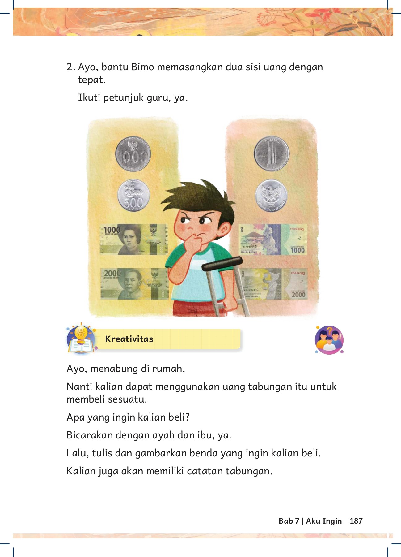 Bahasa Indonesia Kelas 1 Kurikulum Merdeka - MI Ma'arif Batursari 01 - Halaman 197 | PDF Online ...