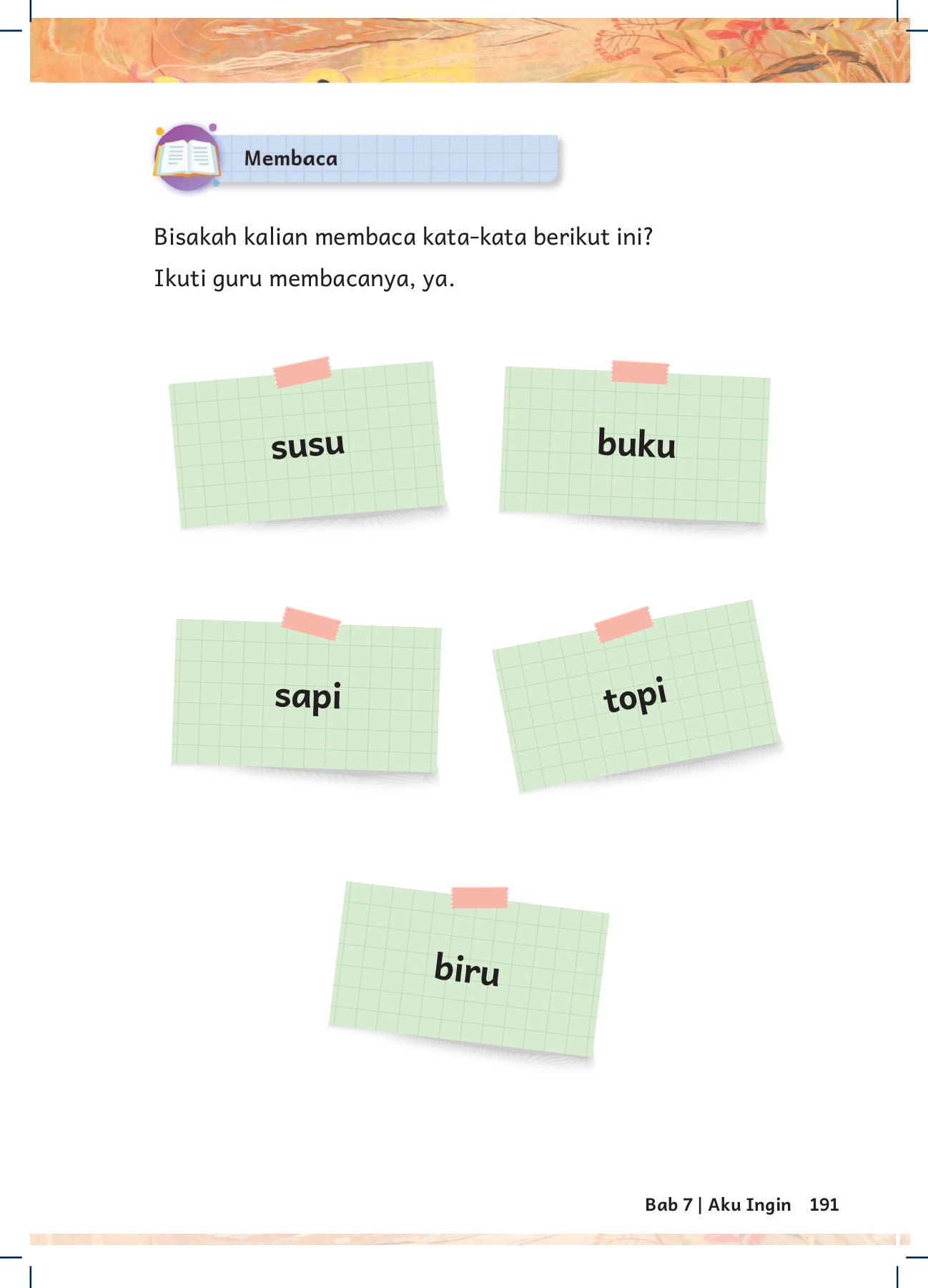 Bahasa Indonesia Kelas 1 Kurikulum Merdeka - MI Ma'arif Batursari 01 - Halaman 201 | PDF Online ...