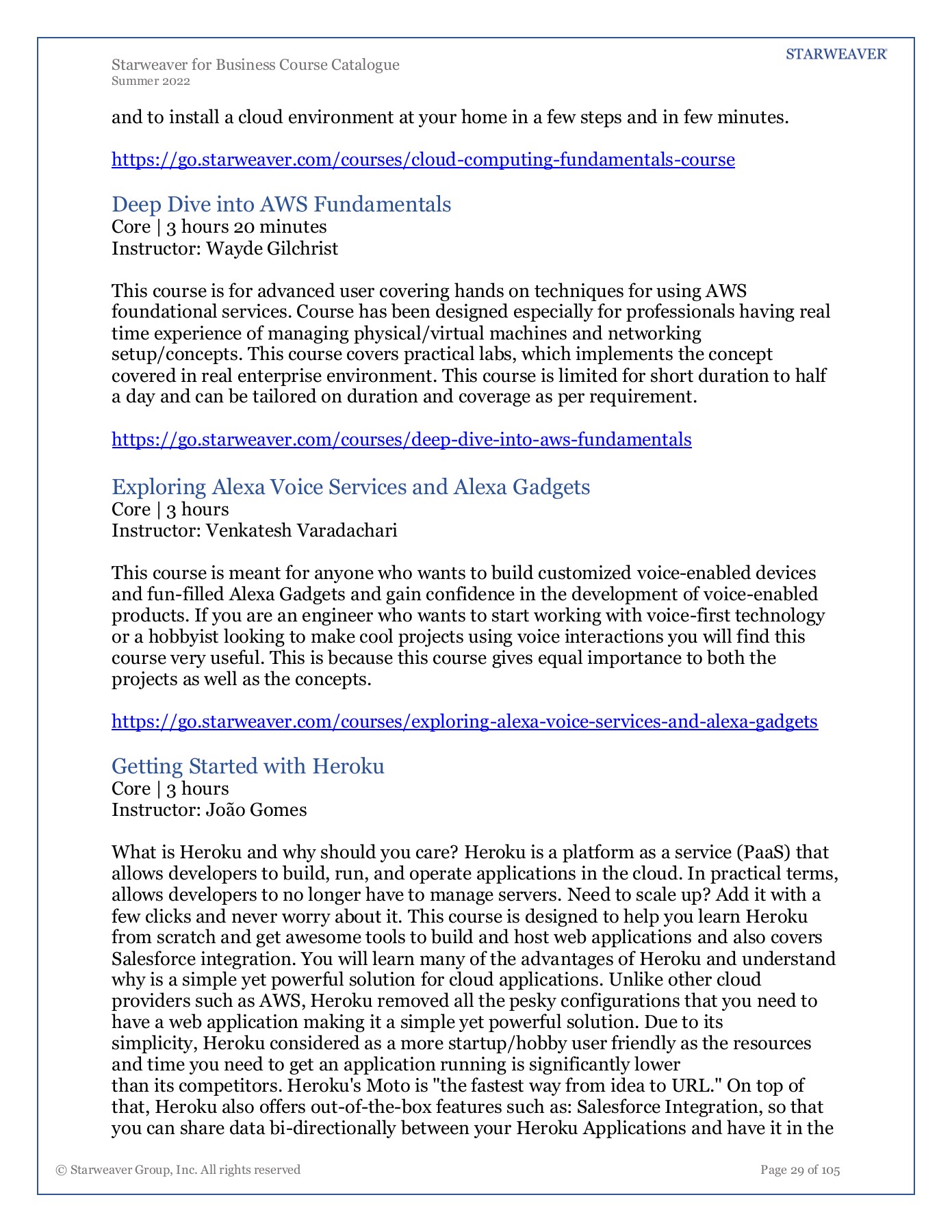 Starweaver for Business - Course Catalogue - Fall 2021 - paul.siegel ...