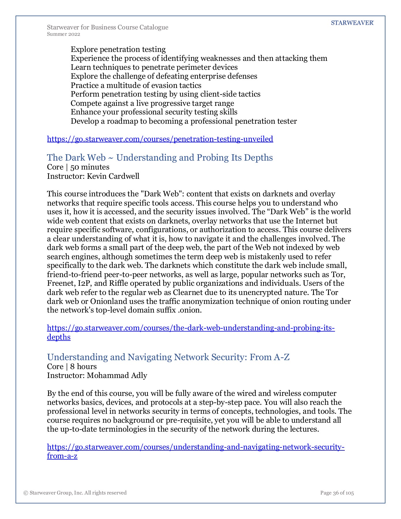 Starweaver for Business - Course Catalogue - Fall 2021 - paul.siegel ...