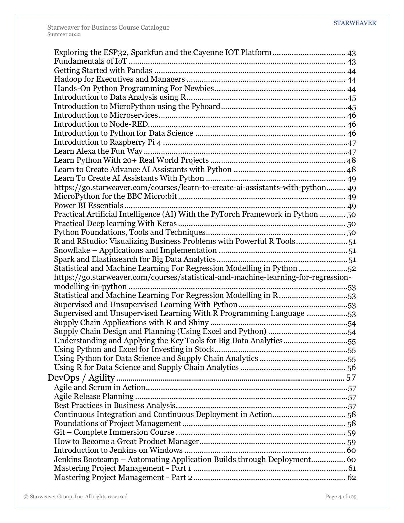 Starweaver for Business - Course Catalogue - Fall 2021 - paul.siegel ...