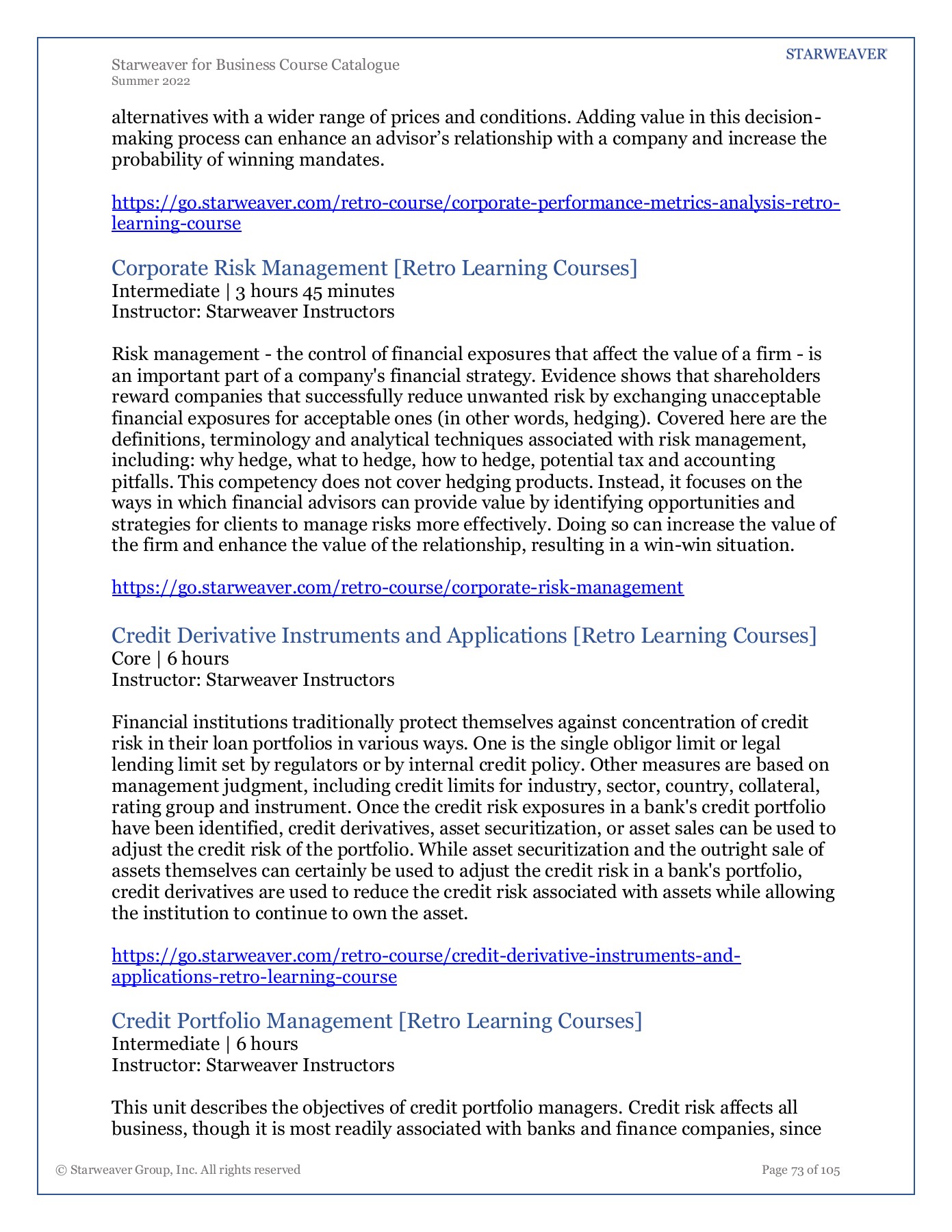 Starweaver for Business - Course Catalogue - Fall 2021 - paul.siegel ...