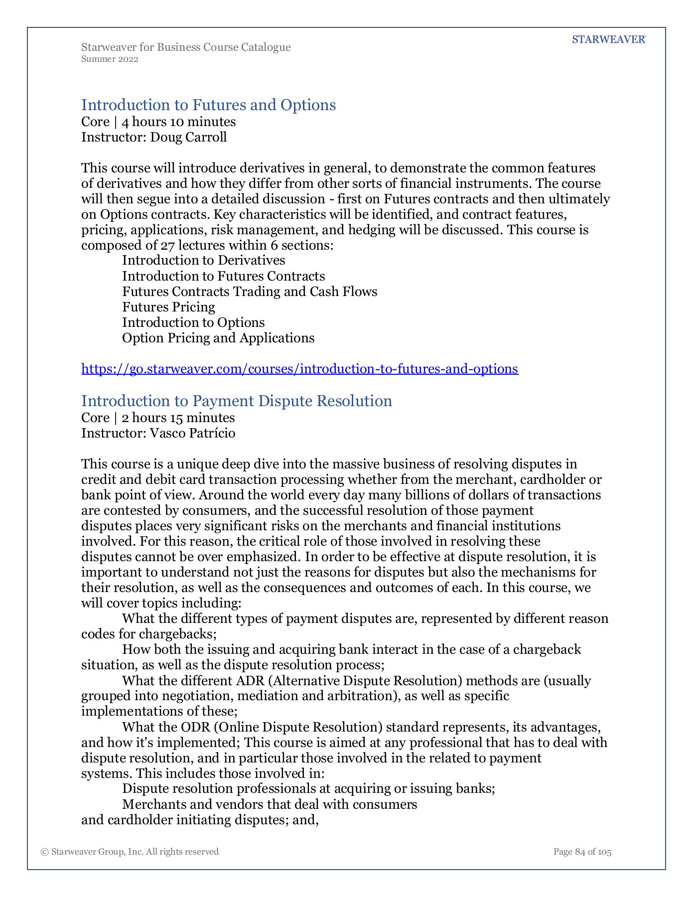 Starweaver for Business - Course Catalogue - Fall 2021 - paul.siegel ...