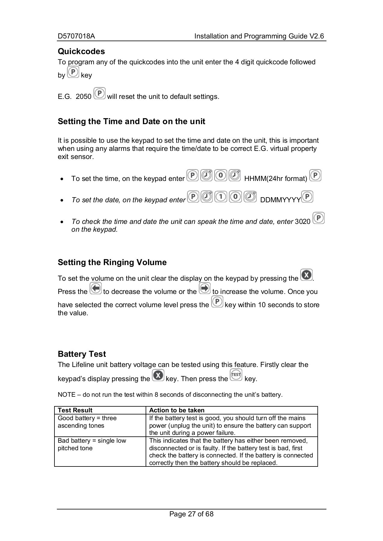 Lifeline VI Installation and programming guide - alex.coombes - Page 27 ...