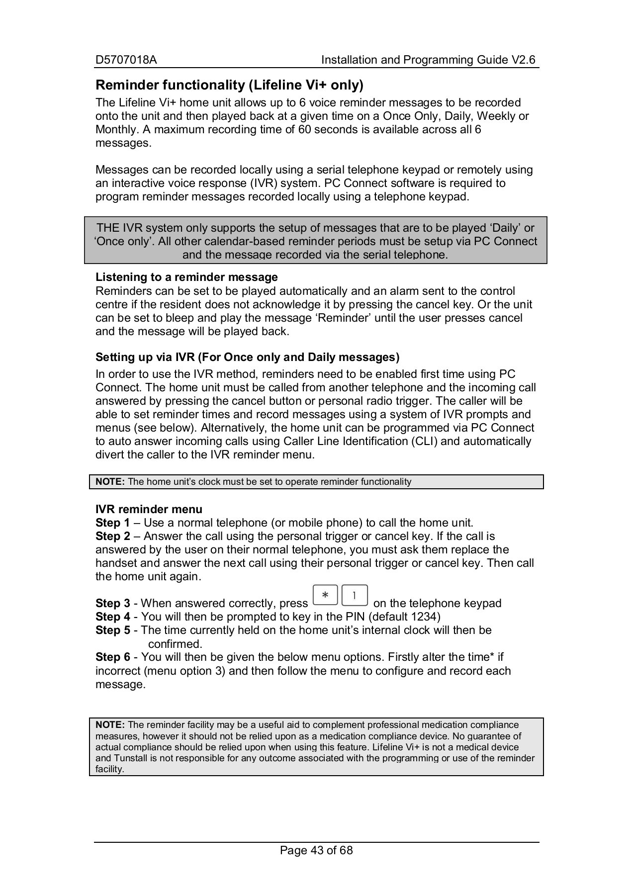 Lifeline VI Installation and programming guide - alex.coombes - Page 43 ...
