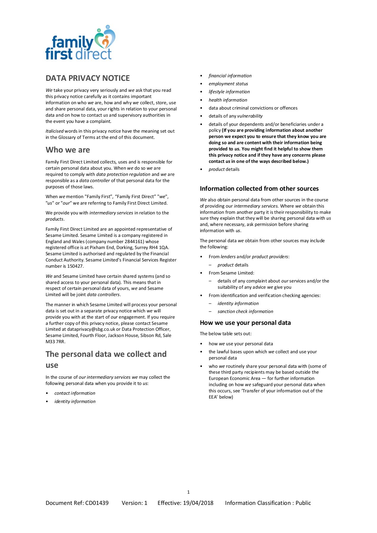 Family First Direct - Data Protection Notice - alex.coombes - Page 1 ...