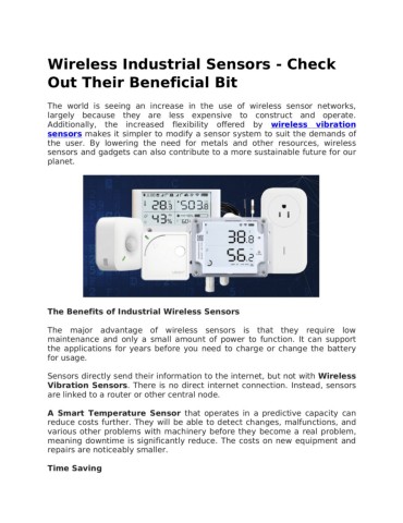 Wireless Industrial Sensors - Check Out Their Beneficial Bit - UbiBot