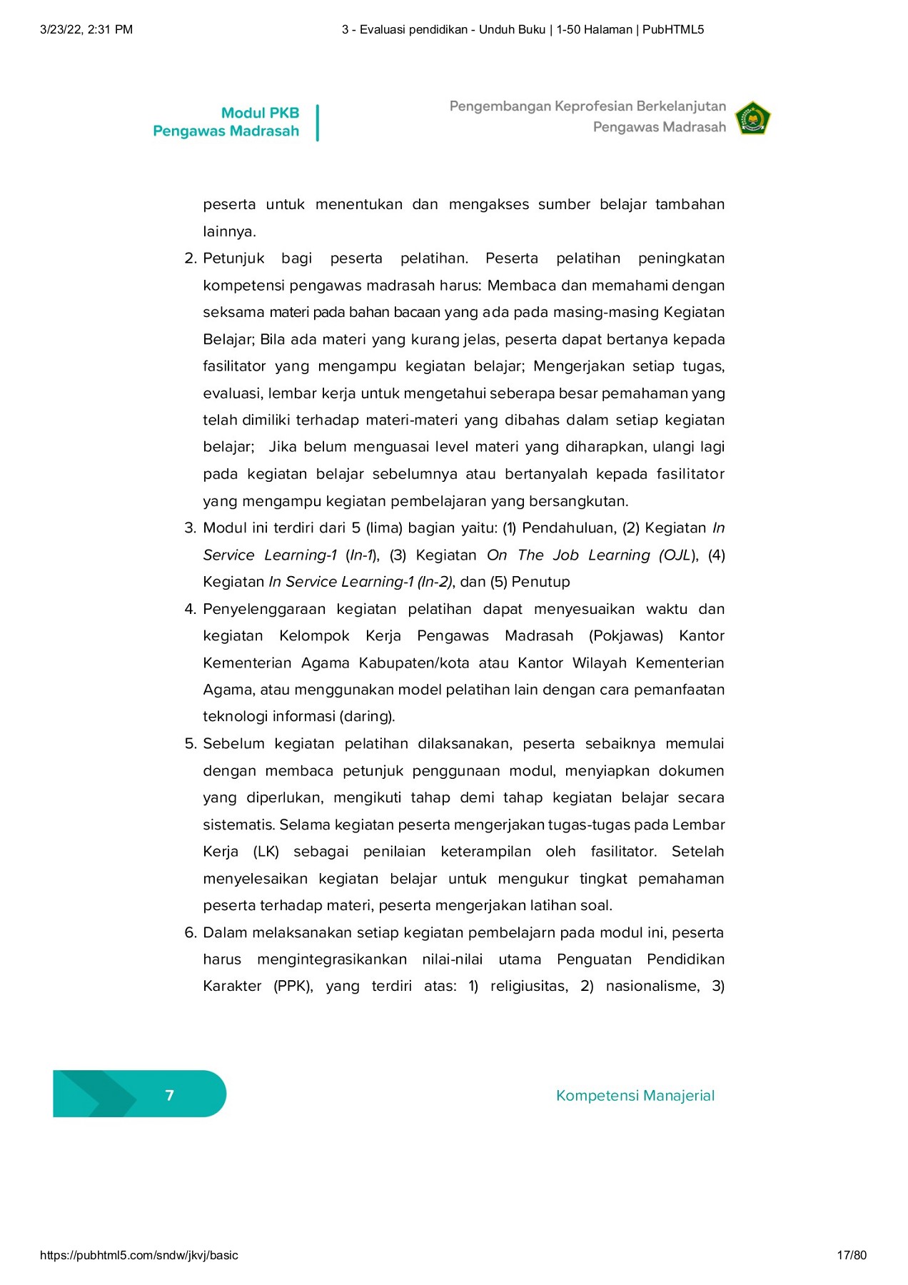 3 - Evaluasi pendidikan - Unduh Buku _ 1-50 Halaman _ PubHTML5 - Nurul Hidayah - Page 17 | Flip ...