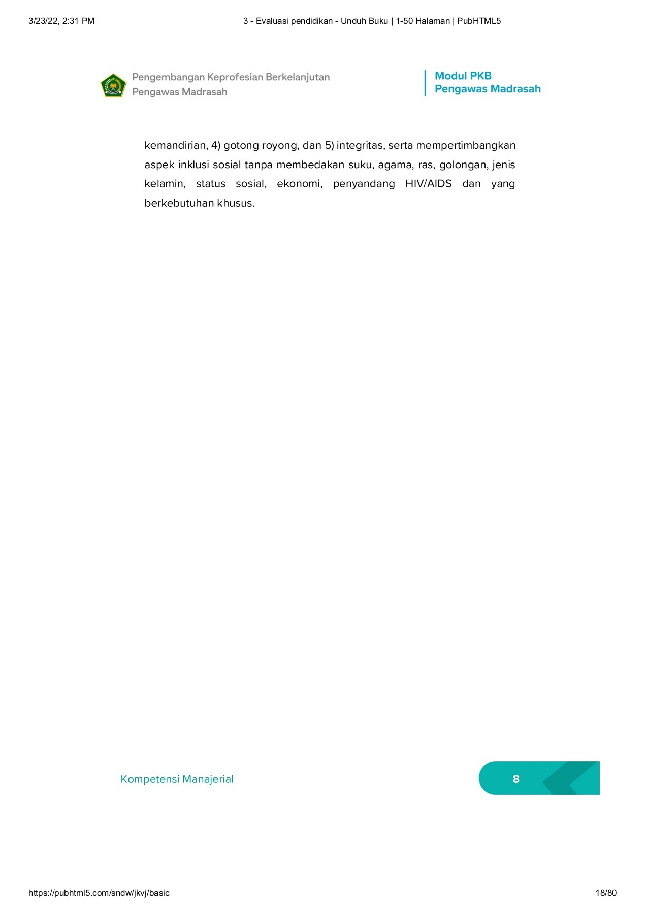 3 - Evaluasi pendidikan - Unduh Buku _ 1-50 Halaman _ PubHTML5 - Nurul Hidayah - Page 18 | Flip ...