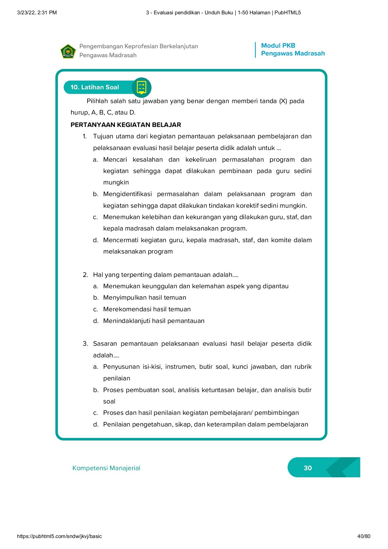 3 - Evaluasi pendidikan - Unduh Buku _ 1-50 Halaman _ PubHTML5 - Nurul Hidayah - Page 40 | Flip ...