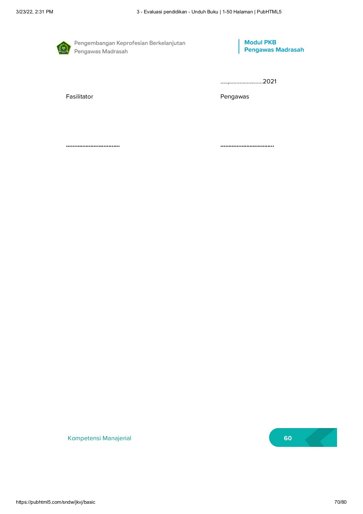 3 - Evaluasi pendidikan - Unduh Buku _ 1-50 Halaman _ PubHTML5 - Nurul Hidayah - Page 70 | Flip ...