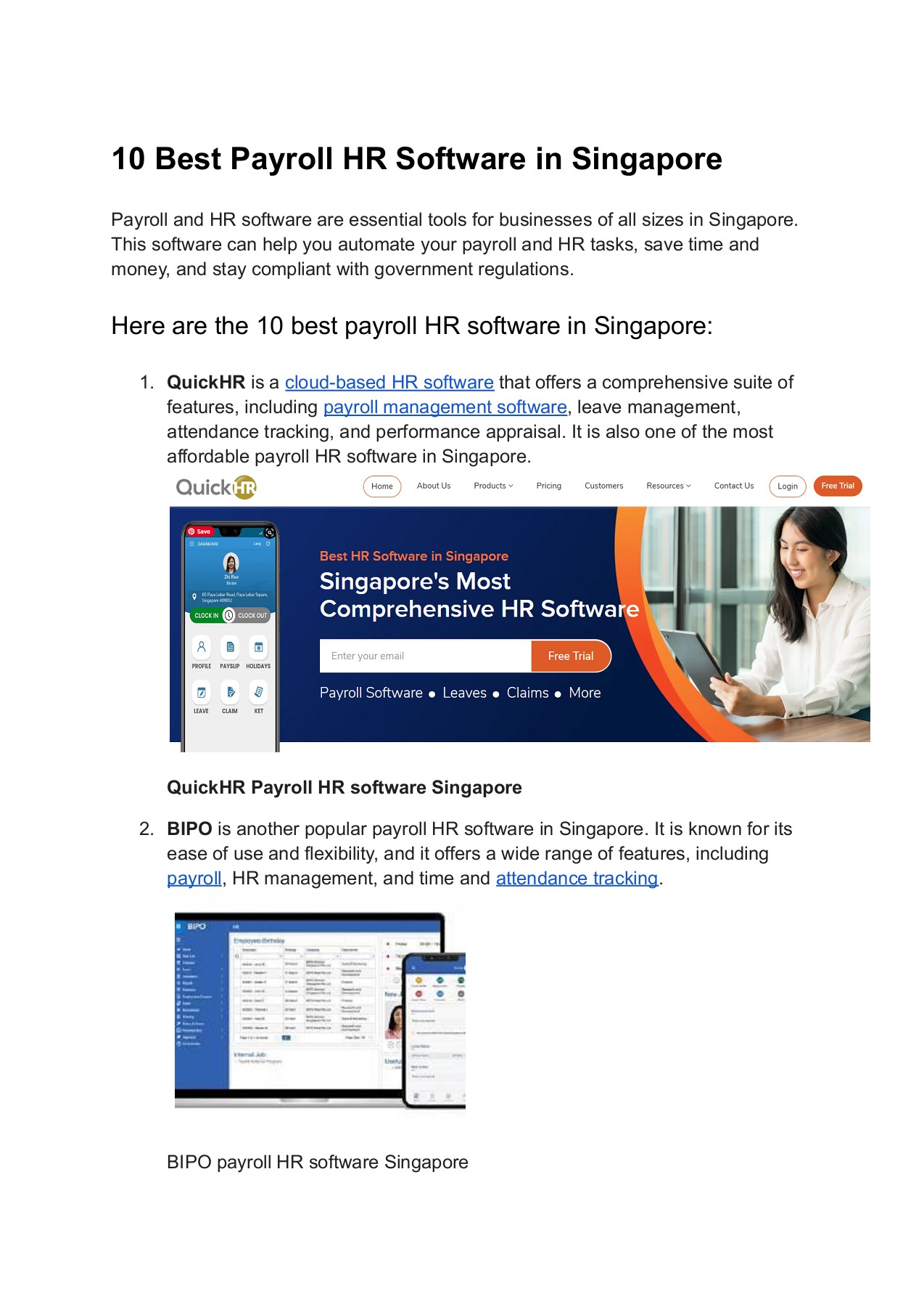 10 Best Payroll HR Software in Singapore - Parkeradam916 - Page 1 - 6 ...