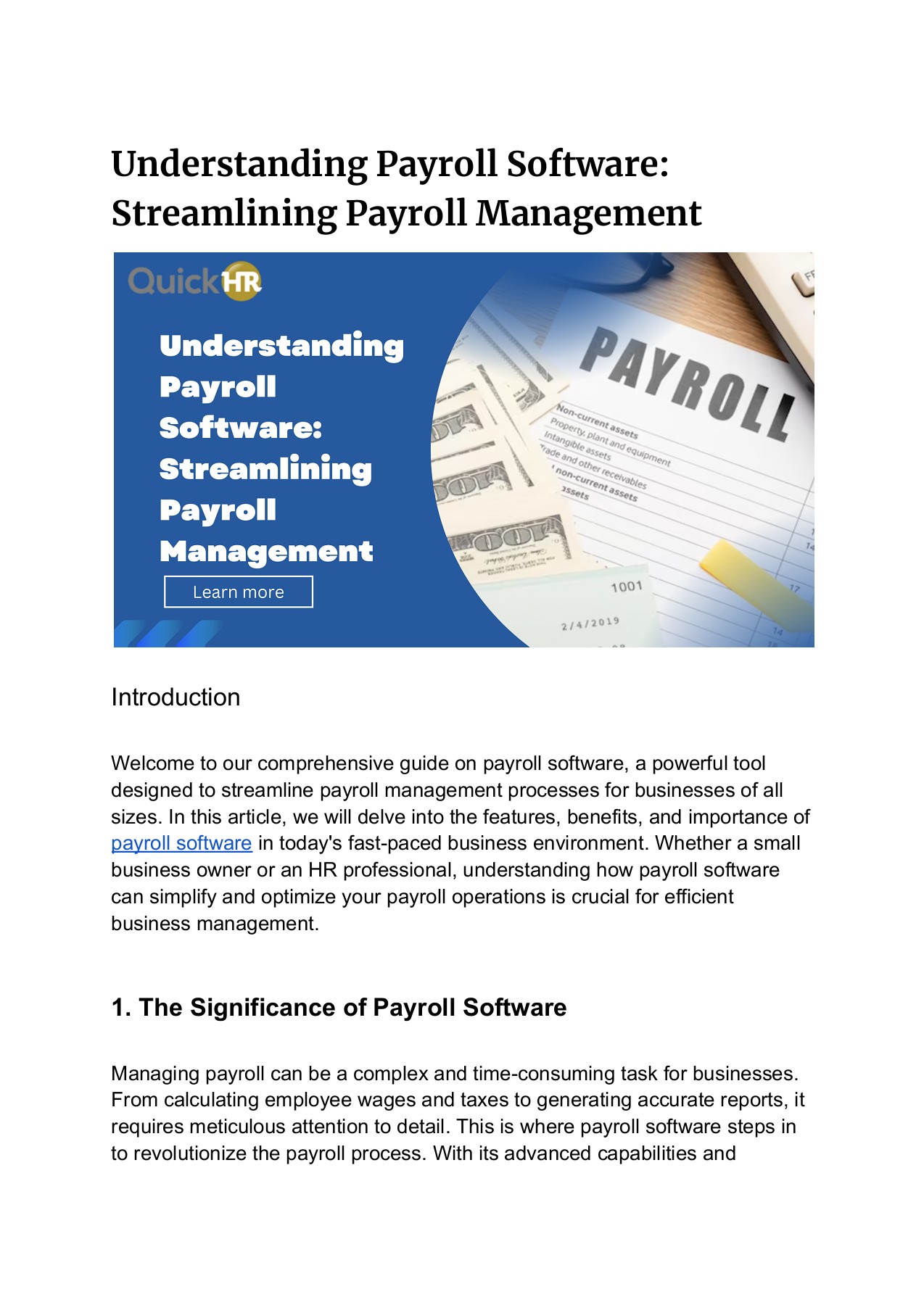 Understanding Payroll Software: Streamlining Payroll Management - Parkeradam916 - Page 1 - 5 ...