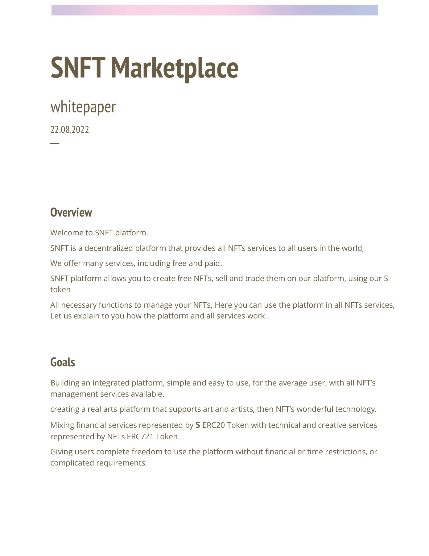 SNFT whitepaper - abo anan - Page 1 - 7 | Flip PDF Online | PubHTML5