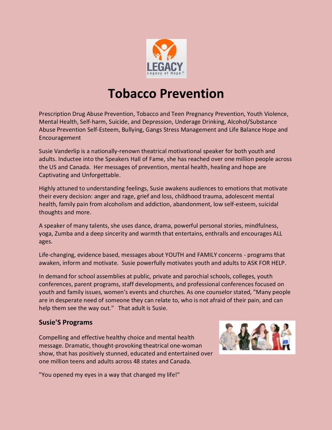 Tobacco Prevention - legacyofhope - Page 1 - 3 | Flip PDF Online | PubHTML5