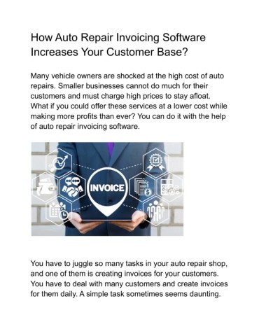 How Auto Repair Invoicing Software Increases Your Customer Base