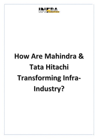 How Are Mahindra & Tata Hitachi Transforming Infra-Industry