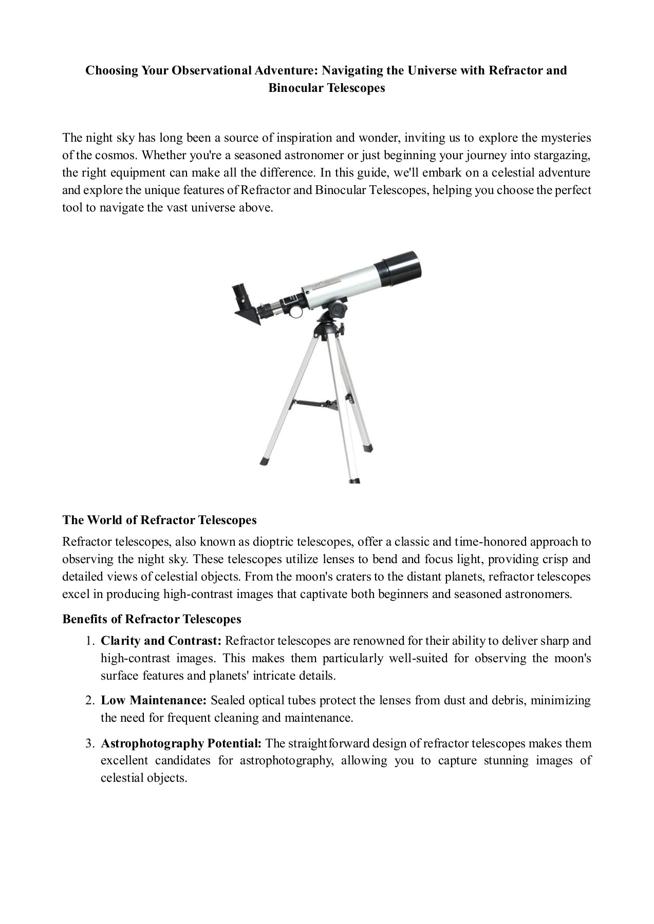 Choosing Your Observational Adventure Navigating the Universe with ...