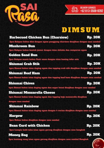 SAI RASA MENU