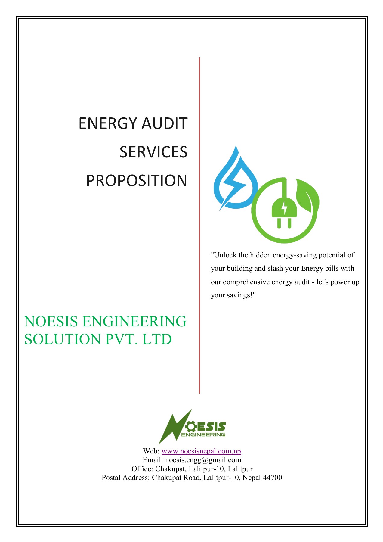 Energy Audit Proposal_ Noesis - sudipshiwakoti - Page 1 - 21 | Flip PDF ...
