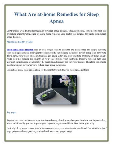 What Are at-home Remedies for Sleep Apnea
