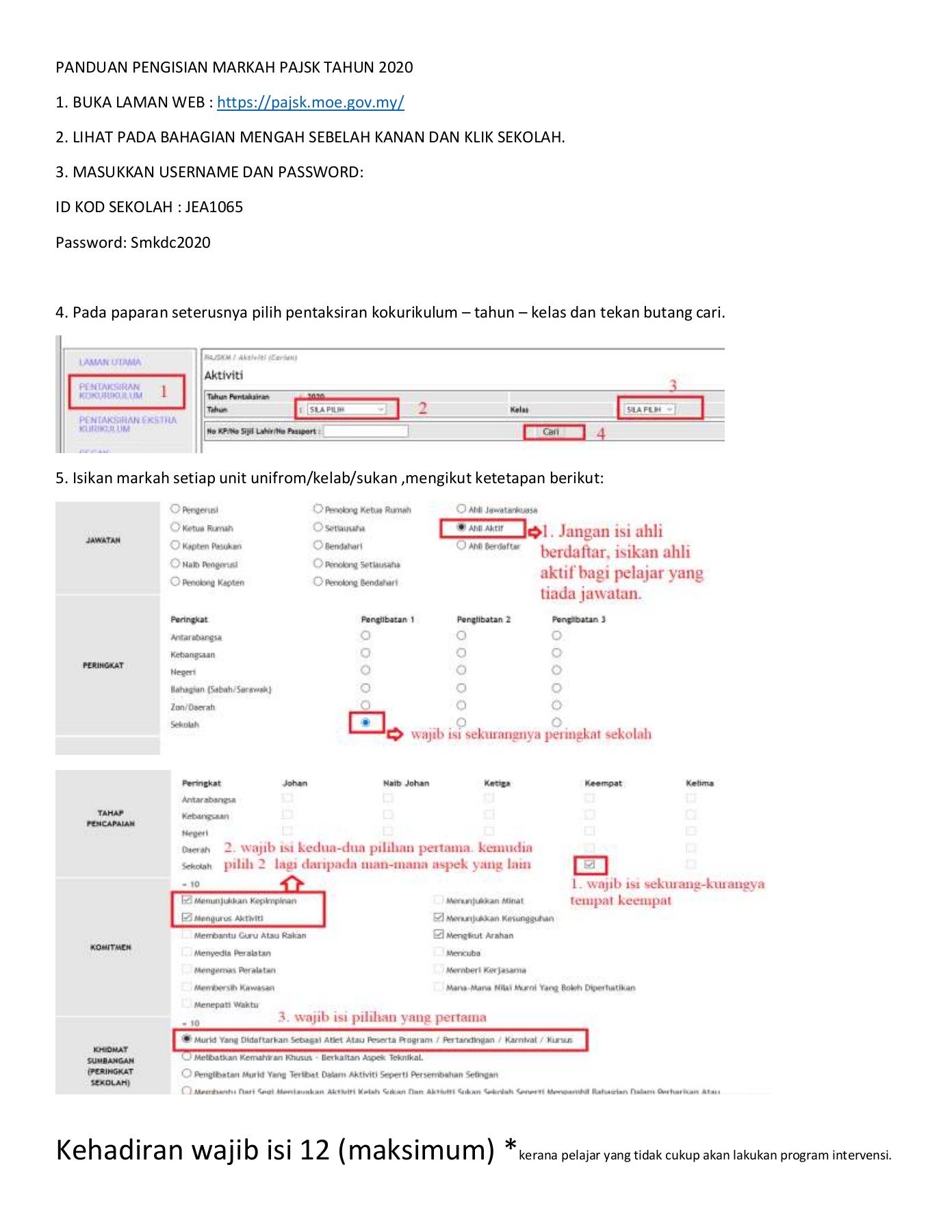 PANDUAN PENGISIAN MARKAH PAJSK TAHUN 2020 - cikgubeh2020 - Muka Surat 1 ...