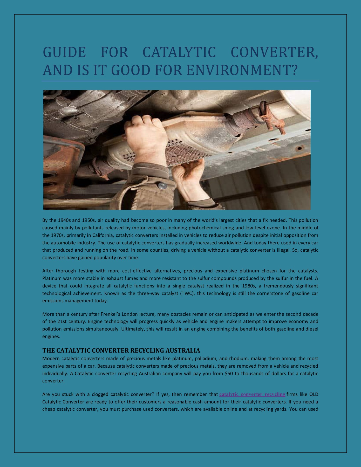 GUIDE FOR CATALYTIC CONVERTER - qldcatconverter.com.au - Page 1 - 2 ...