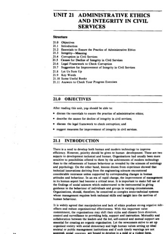 unit-21 Administrative Ethics and Integrity in Civil Service