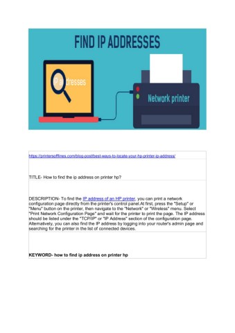 How to find the ip address on printer hp?