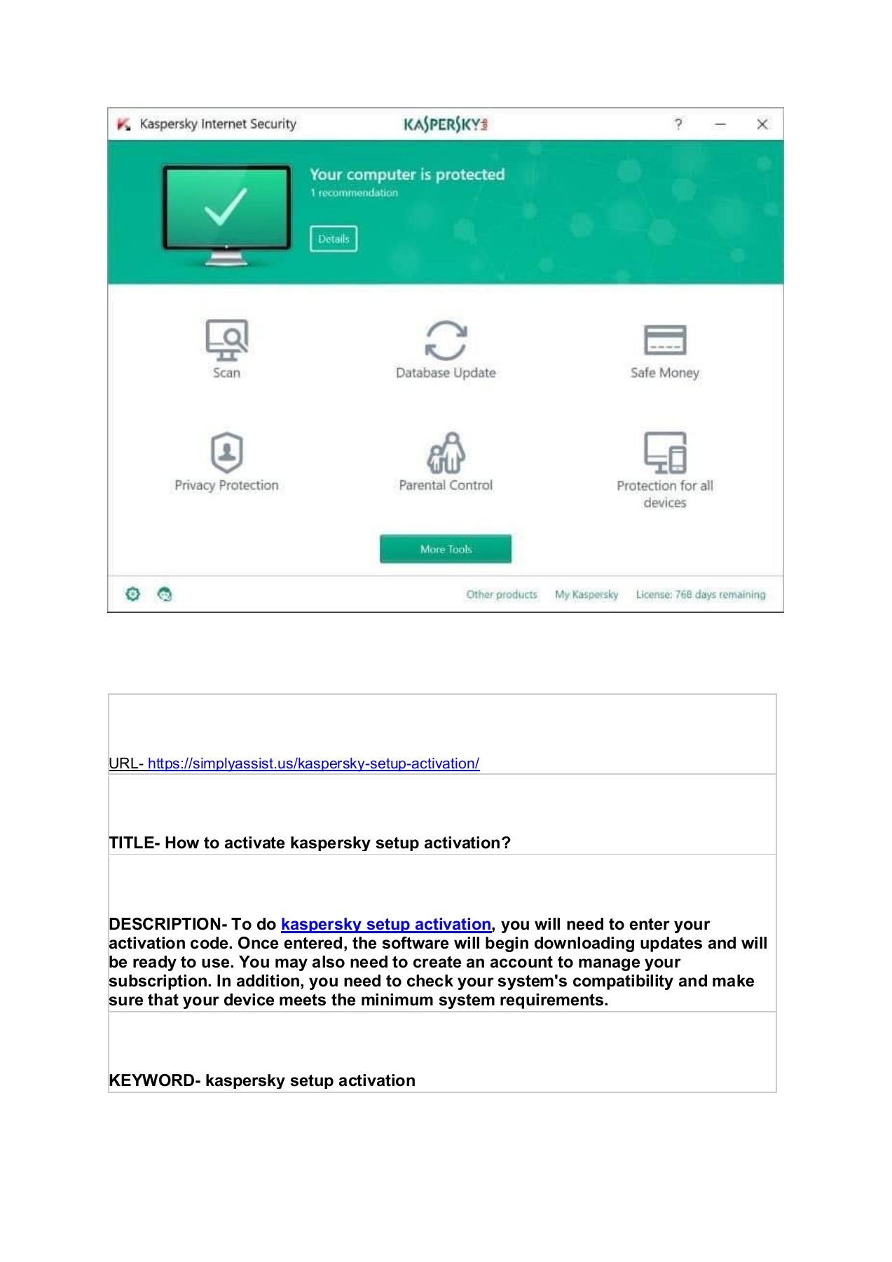 kaspersky setup activation - Luna Fallon - Page 1 - 1 | Flip PDF Online ...