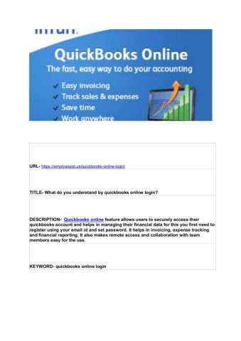 What do you understand by quickbooks online login?
