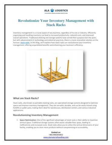 Revolutionize Your Inventory Management with Stack Racks