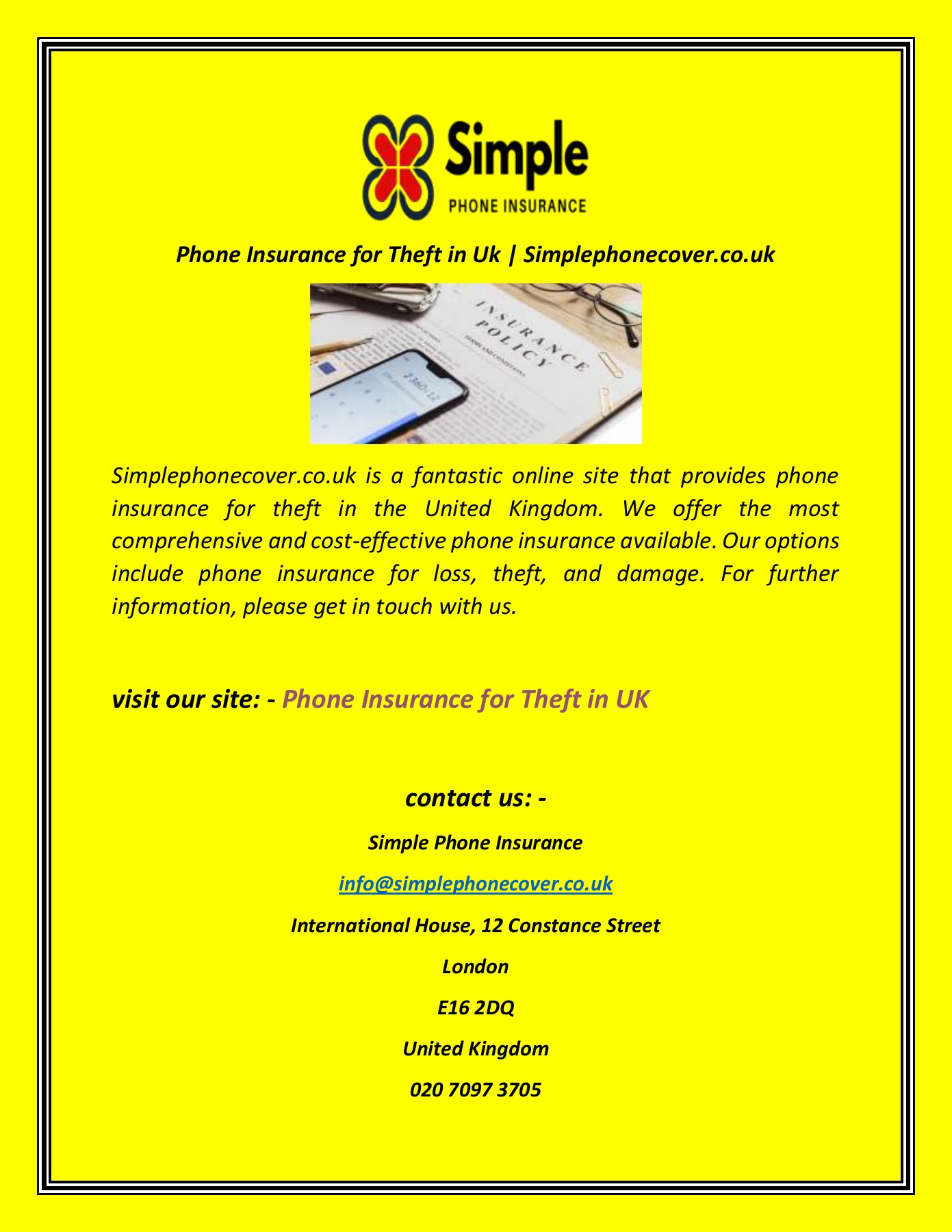 Phone Insurance for Theft in Uk - Simple phonecover - Page 1 - 1 | Flip ...