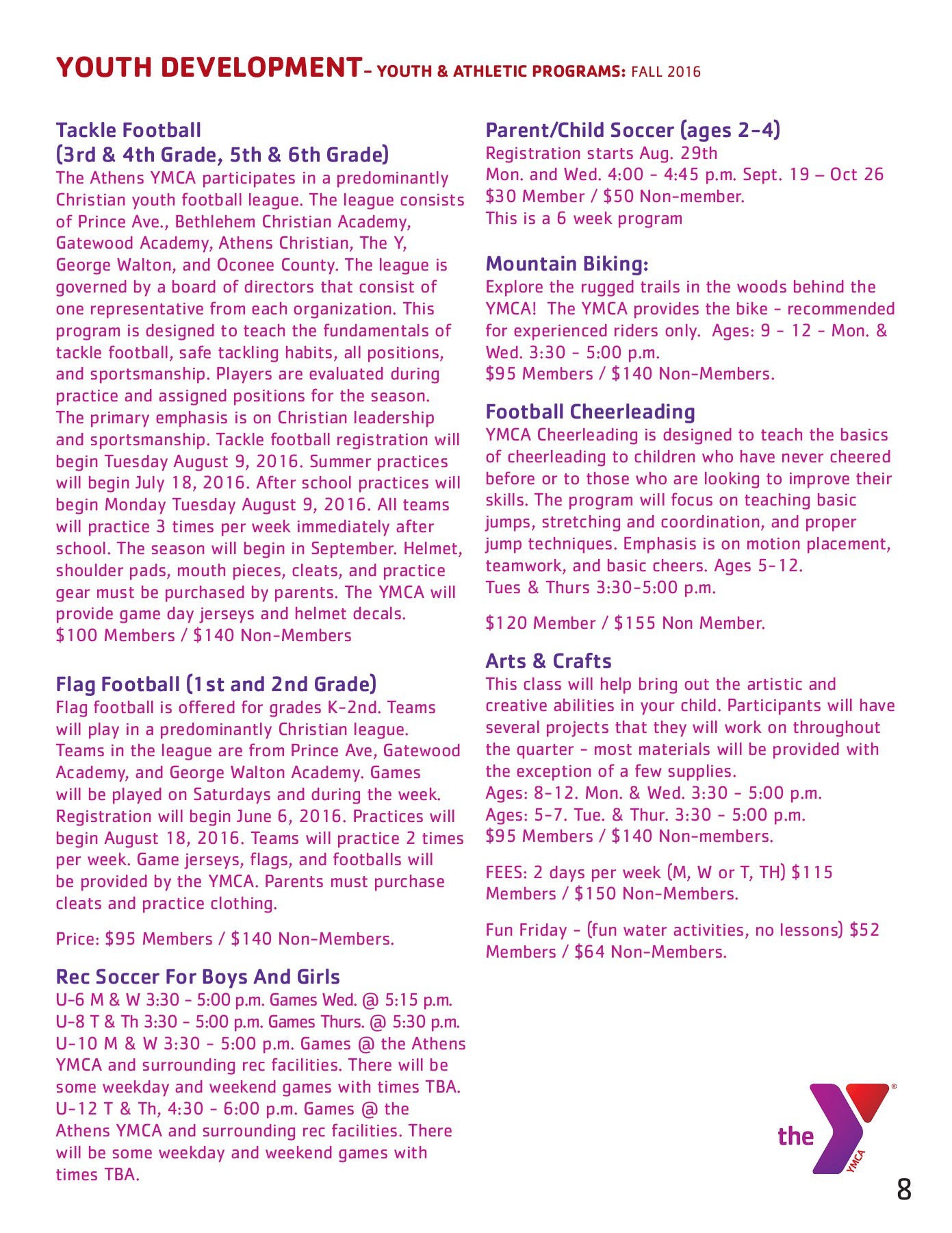 Athens YMCA Program Brochure 2016-2017 - chris - Page 8 | Flip PDF ...