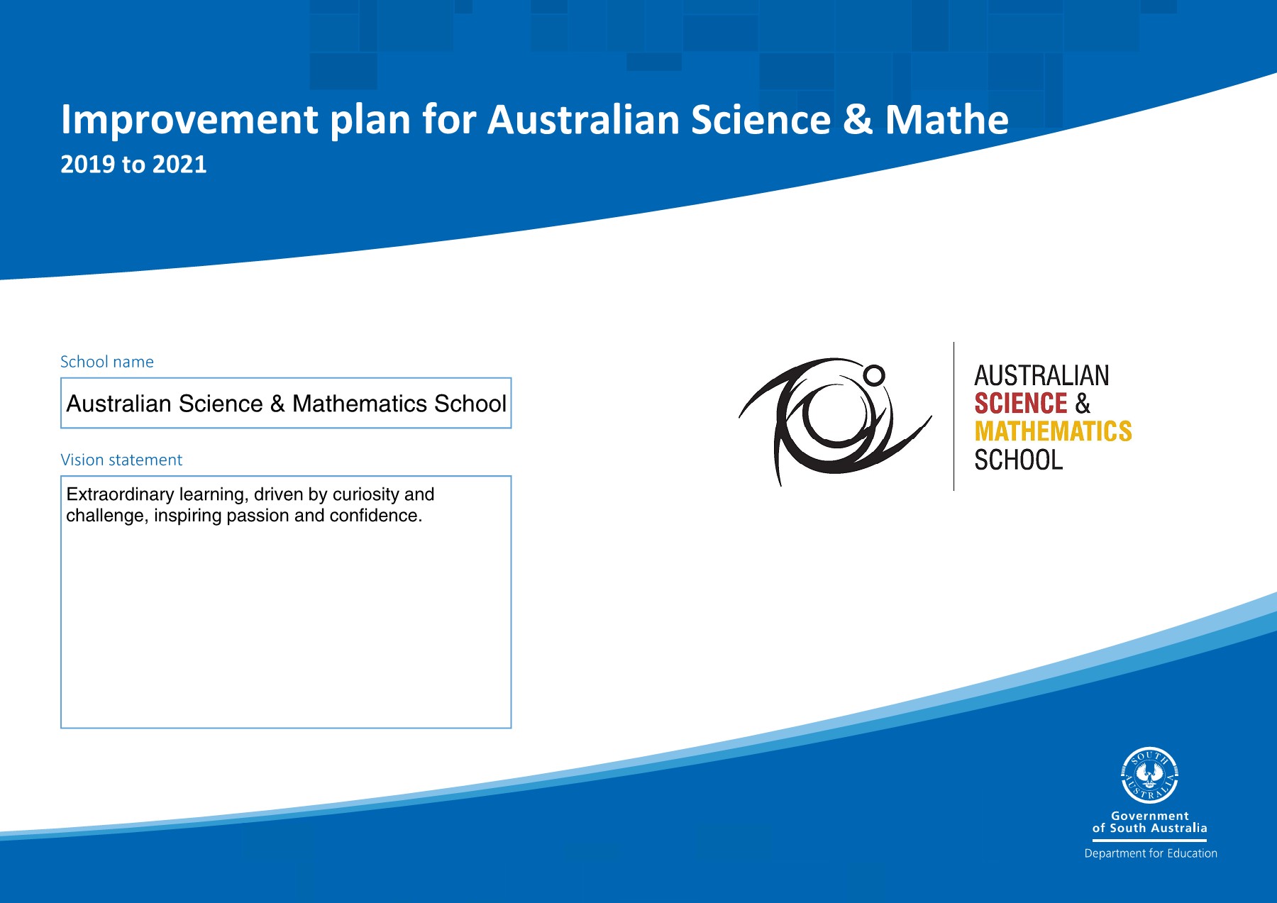 School Improvement Plan 2019-2021 - Australian Science & Mathematics ...