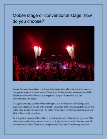 Mobile stage or conventional stage how do you choose - Zhengzhou ...
