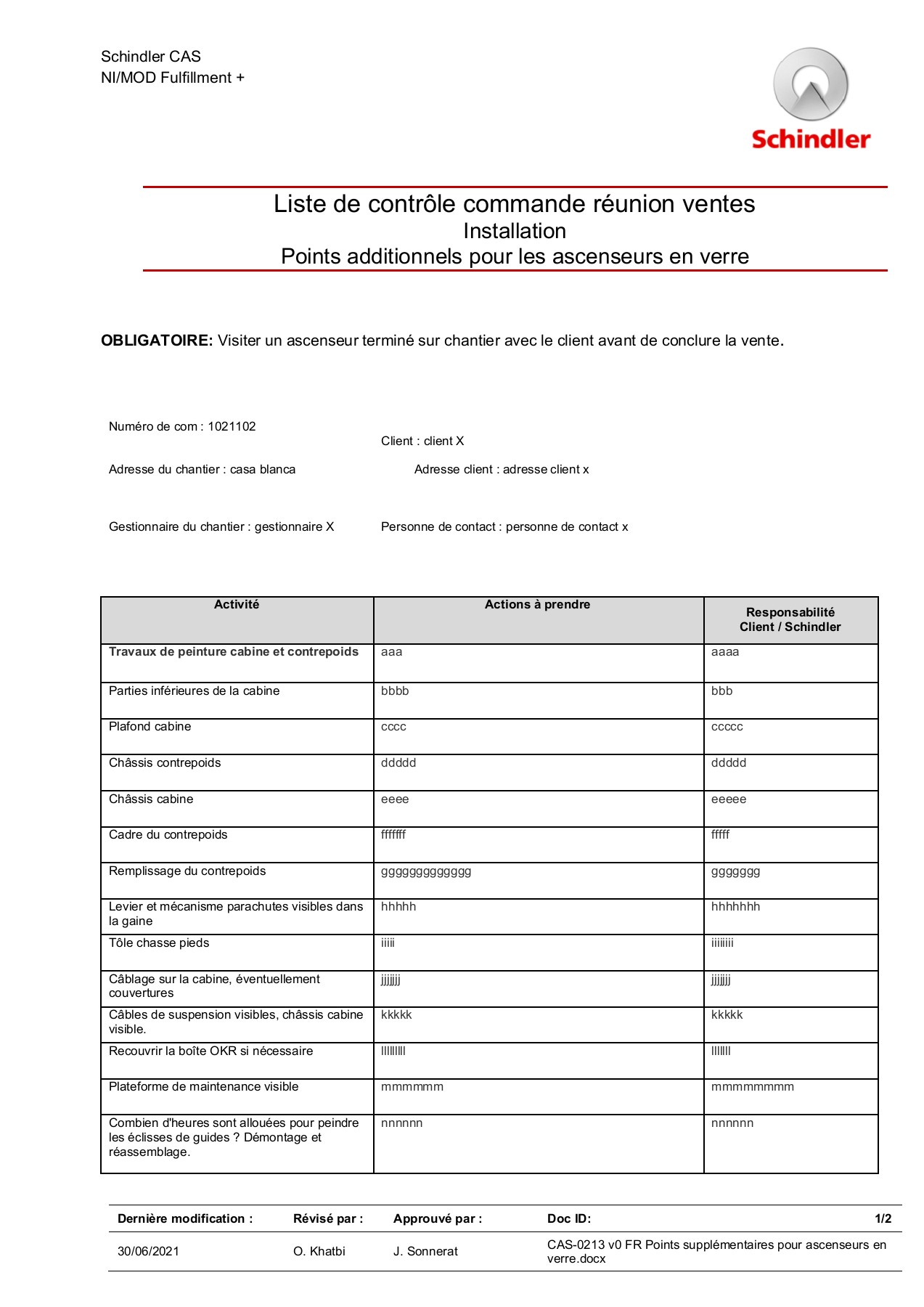 CAS-Liste de contrôle commande réunion ventesInstallation 1021102 - ALI ...