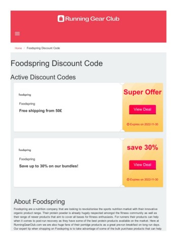 Foodspring Discount Code