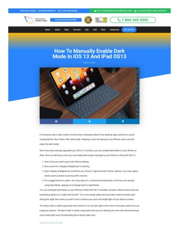 How To Manually Enable Dark Mode In IOS 13 And IPad OS13