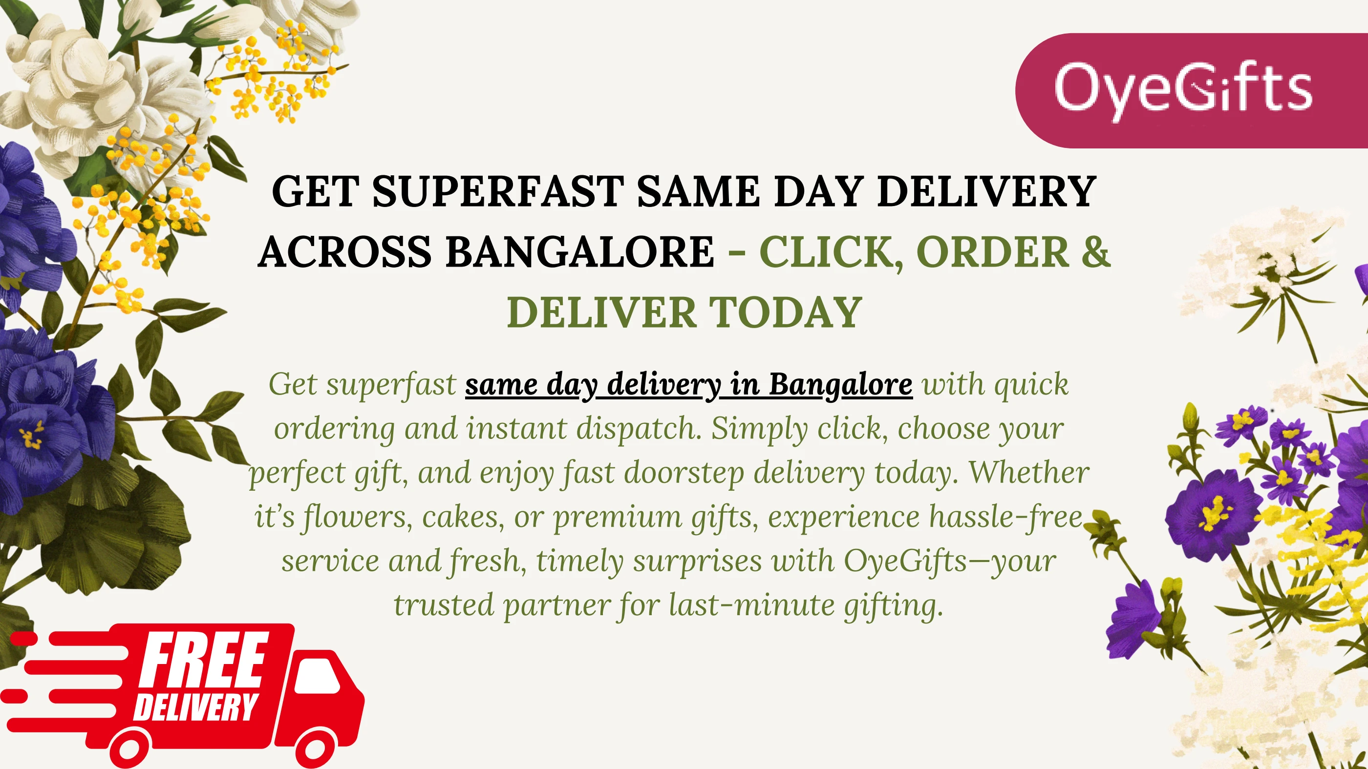 Get Superfast Same Day Delivery Across Bangalore - Order Today - Send ...