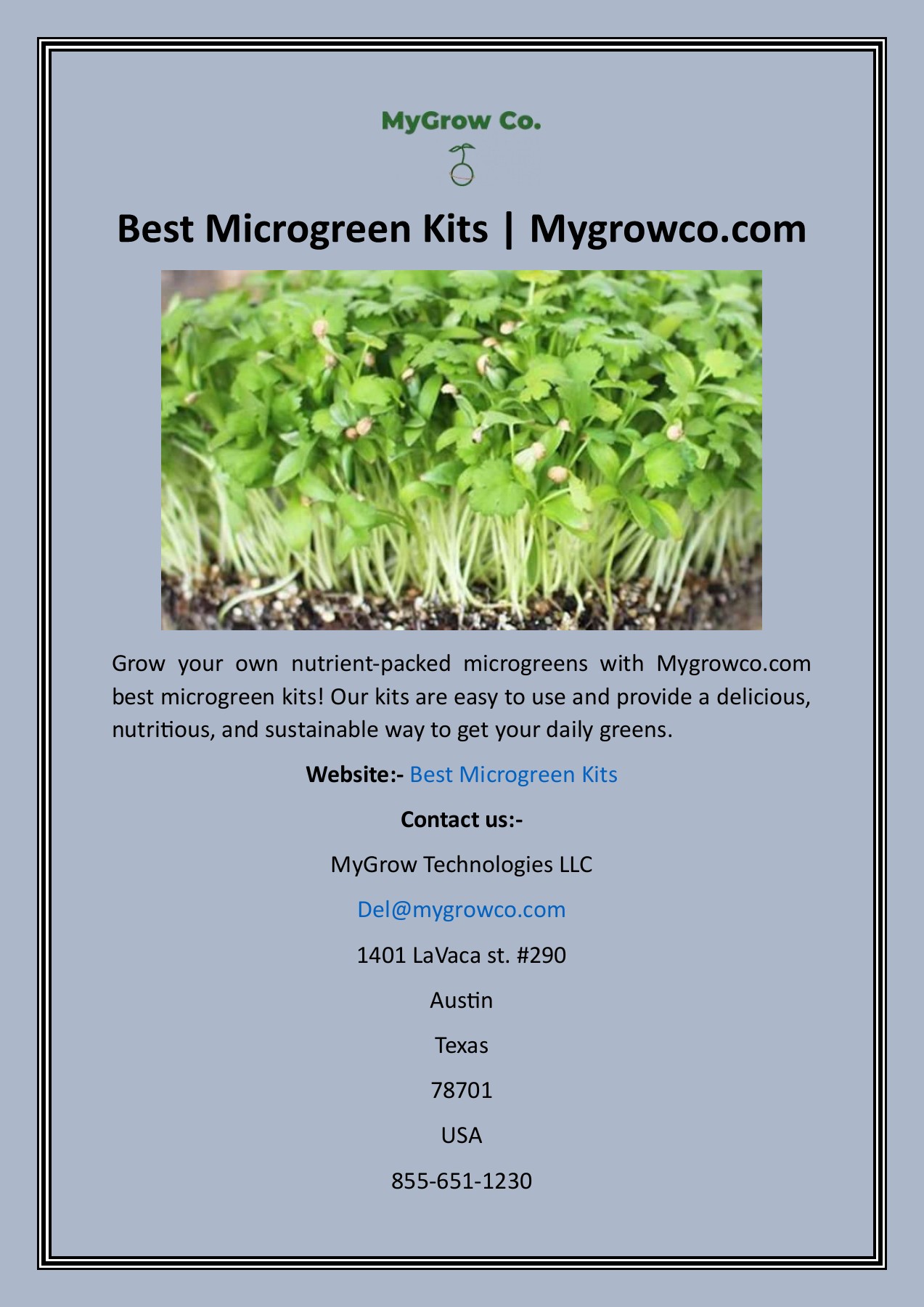 Best Microgreen Kits Mygrowco - MyGrow Technologies LLC - Page 1 - 1 ...
